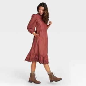 Universal Thread | Dresses | Universal Thread Burgundy Long Sleeve ...